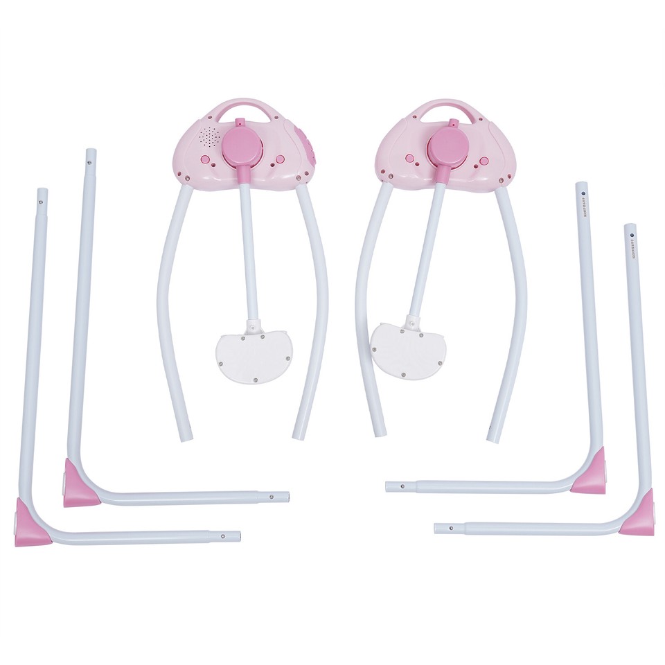 Pink Electric Baby Crib Cradle Auto-Swing Baby Newborn Bed Sleep Cradle ...