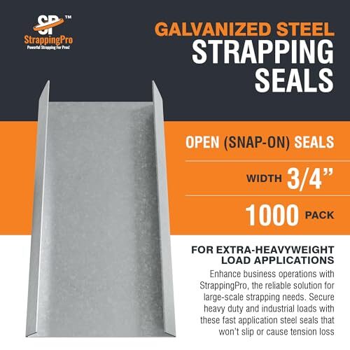 Open Snap On Seals For Steel Strapping Bands 1000 Pc 3/4" Inch Heavy ...