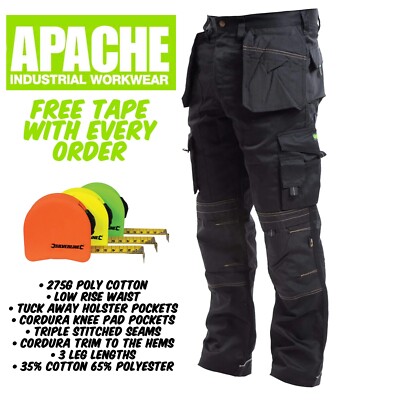 Apache Work Trousers - Knee-Pad & Twill Holster Pockets Free Hi-Vis ...