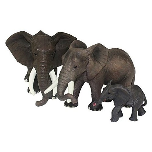 African Jungle Animals Toy Elephants Figure Realistic Elephants 3-piece ...