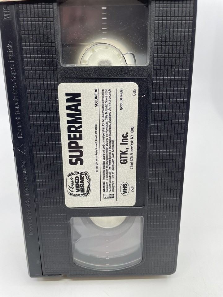 Vintage 1989 Superman Color Cartoon Vol 10 VHS Very RARE Classic Video ...