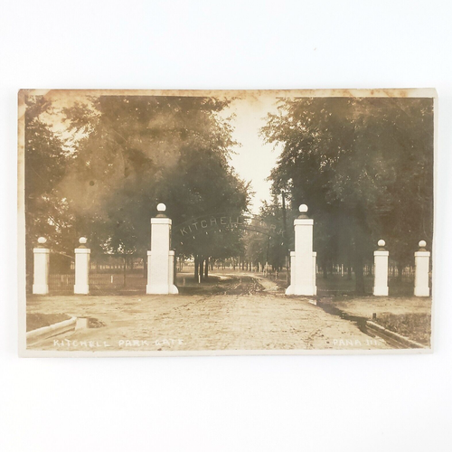 Pana Kitchell Park Gate RPPC Postcard c1910 Christian County Illinois ...