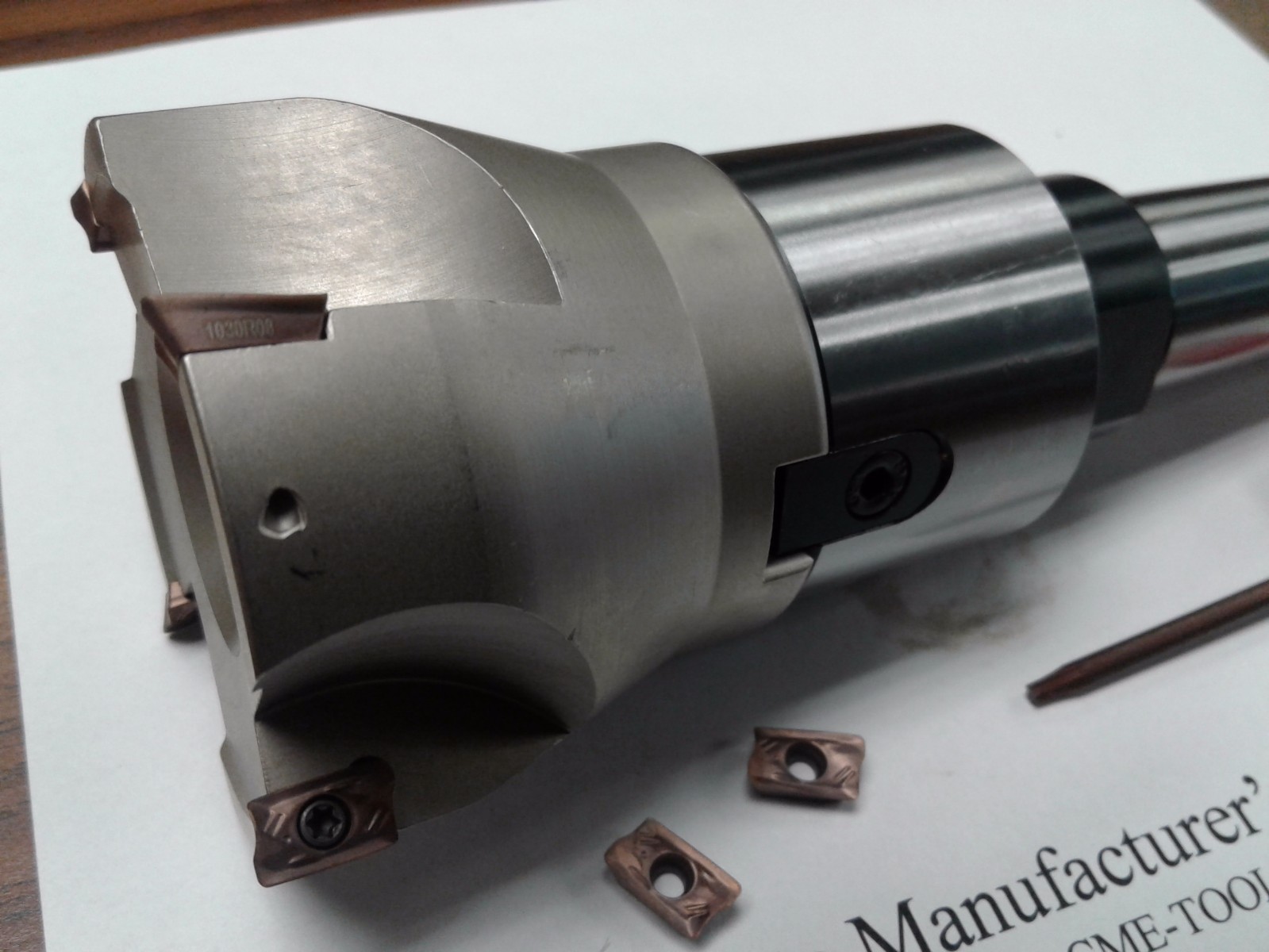 2-1/2" 90 degree indexable face mill, shell mill, MT3 arbor, Sandvik ...