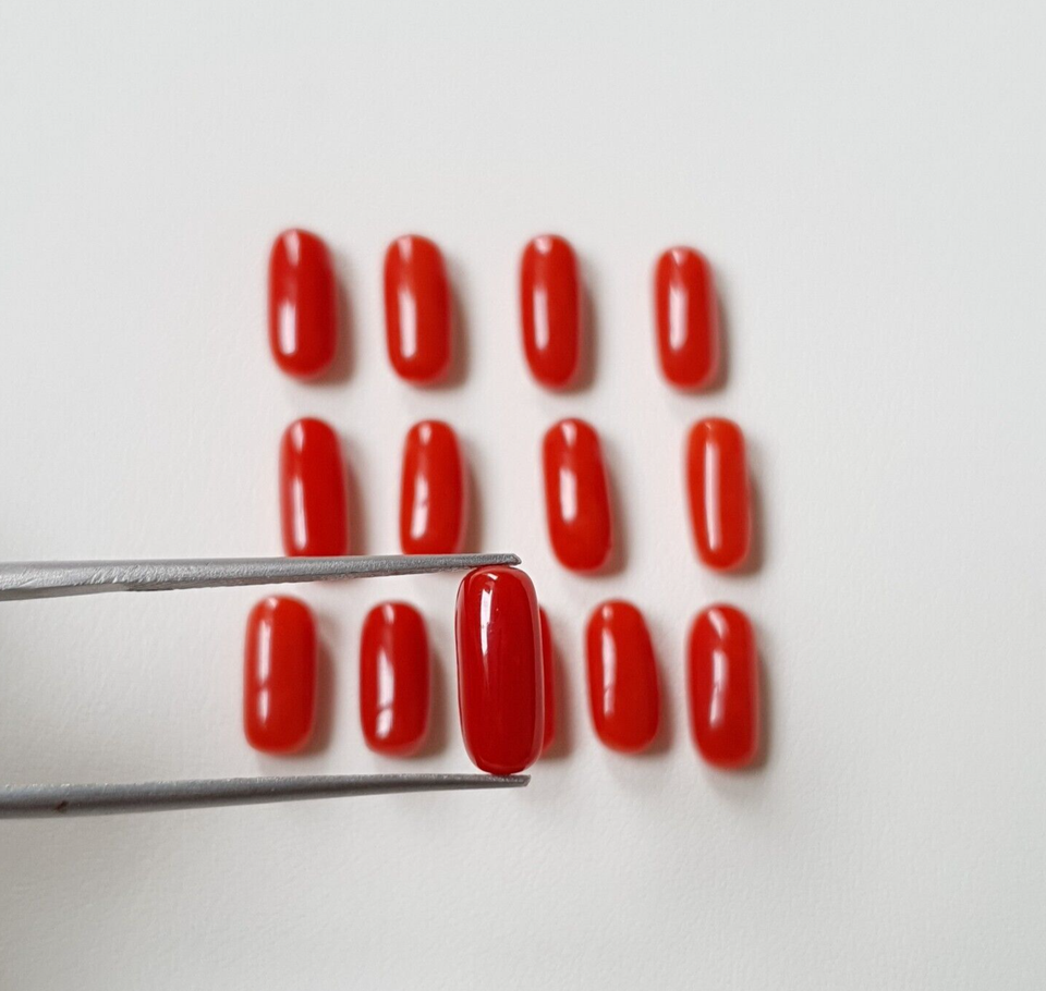 Mediterranean 100%Natural Italian Red Coral cabochon Sea Loose Gemstone ...