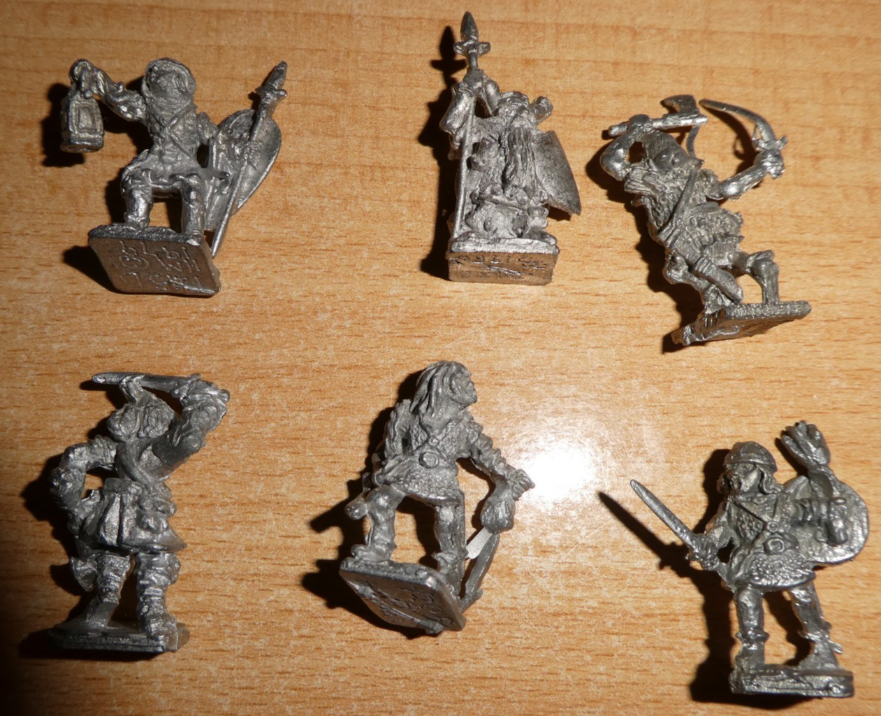 6 Ral Partha HUMAN Fighter / Armor Vintage Metal 25mm DUNGEONS DRagonS ...
