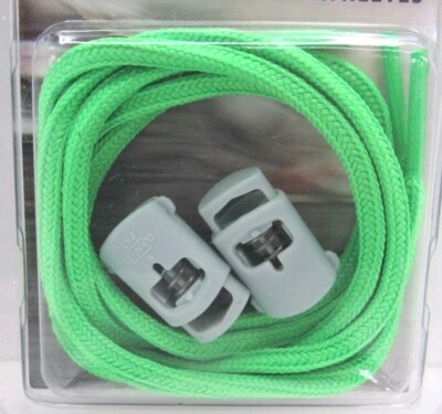22" GREEN Speed Laces Race Runners Non Stretch SHOE Laces With LocksUSA ...