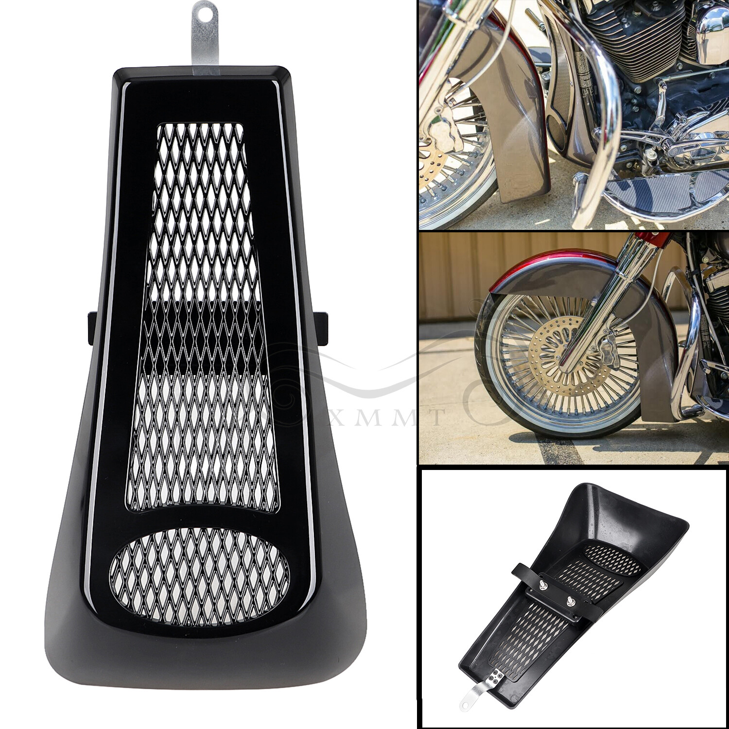 Gloss Black Classic Series Chin Spoiler For Harley Softail Fatboy FLSTF ...