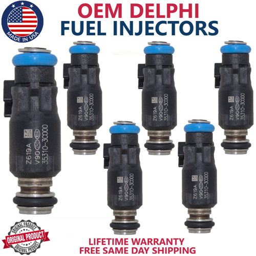 x6 OEM DELPHI HP Upgrade FUEL INJECTORS FOR 2007-08 Hyundai Entourage 3 ...