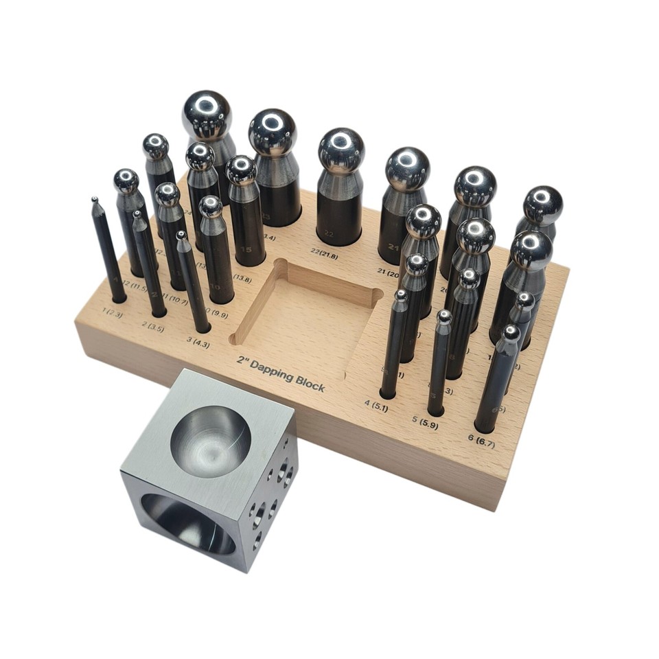 26-Piece Dapping Kit Doming Punch Block - Jewelry Forming Form Set 2 ...