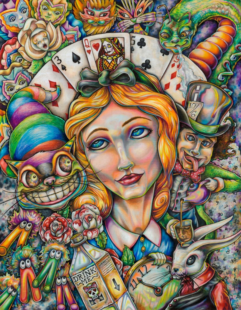 Trippy Alice In Wonderland Drawing