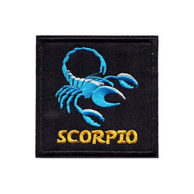 Scorpio Zodiac Embroidered Iron-On Patch - Astrology Symbol Horoscope Badge | eBay