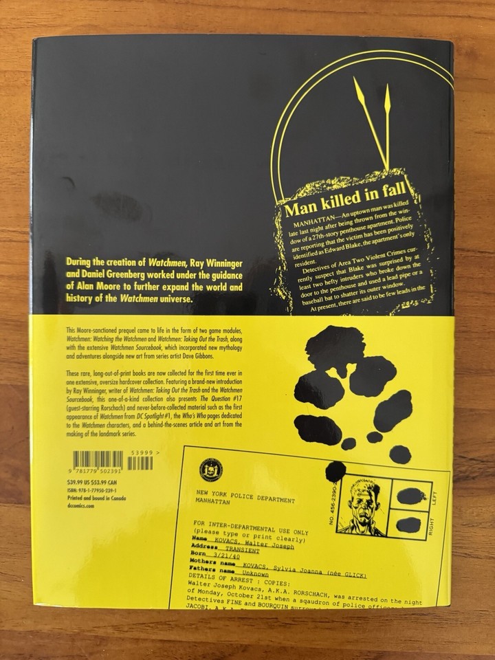 WATCHMEN COMPANION DC INTRODUCTION BY RAY WINNINGER HARDBACK | eBay UK