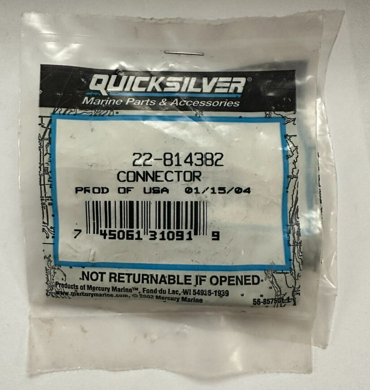 F4b Quicksilver Mercury 22-814382 Connector OEM Factory Marine for sale ...