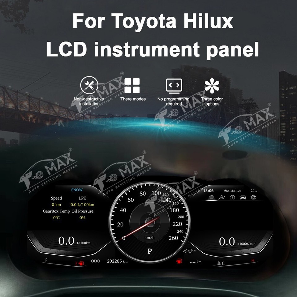 For Toyota Hilux 2016-2024 Car LCD Digital Cluster Instrument panel ...