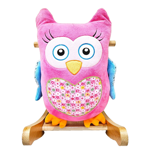 RockAbye Owlivia Plush Pink Owl Musical Child's Rocker Educational Toy ...