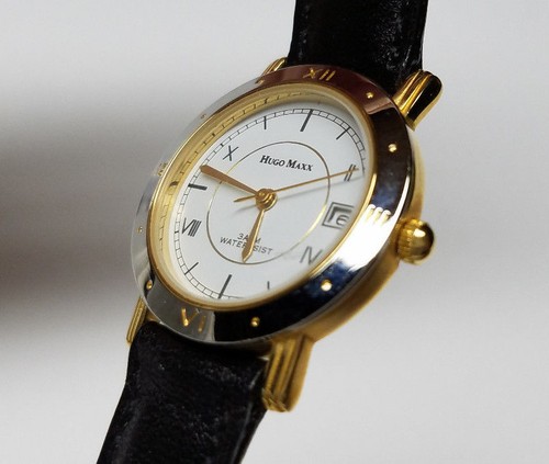 HUGO MAXX 18K GOLD PLATED STAINLESS STEEL LADIES CLASSY WATCH Mint ...