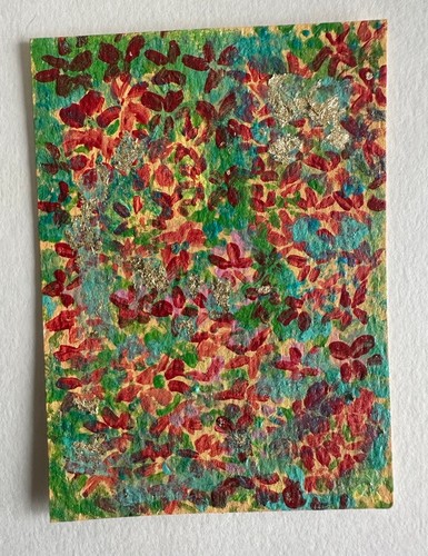 ACEO Original Art Card Floral 2.5x3.5 Acrylic Paint Signed by KC | eBay UK