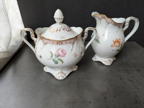 Noritake Maison Fleur Creamer Sugar Rose Tulips Ladybug Bone China | eBay