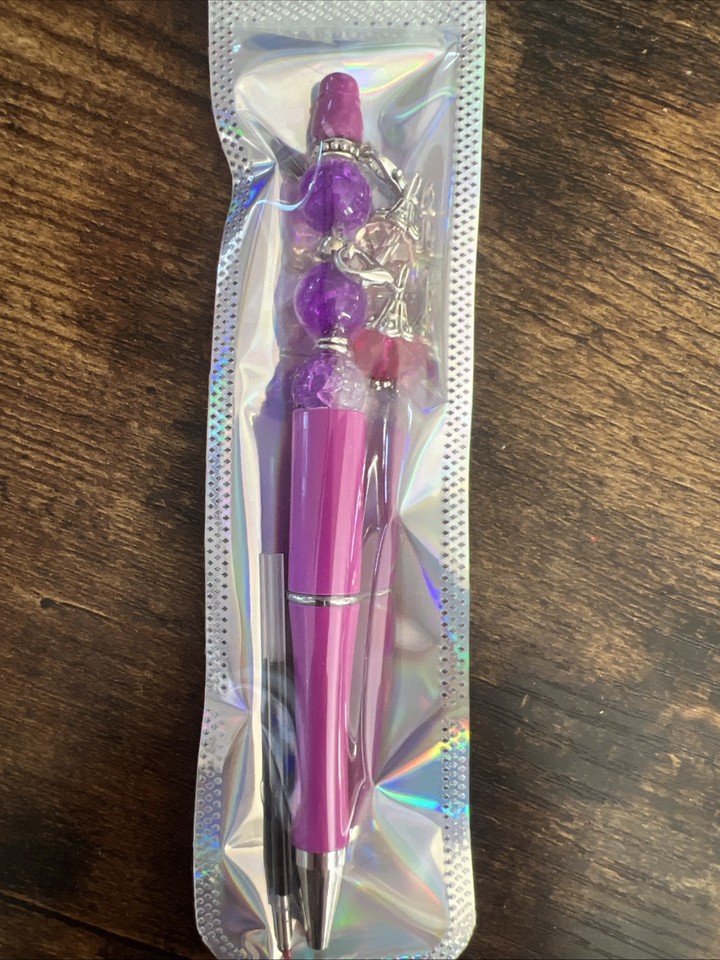 Decorated Pen Purple Beaded Handmade NEW | eBay