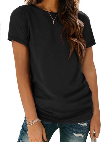 ATHMILE Womens T Shirt Summer Tops Short Sleeve Fashion Basic Casual ...