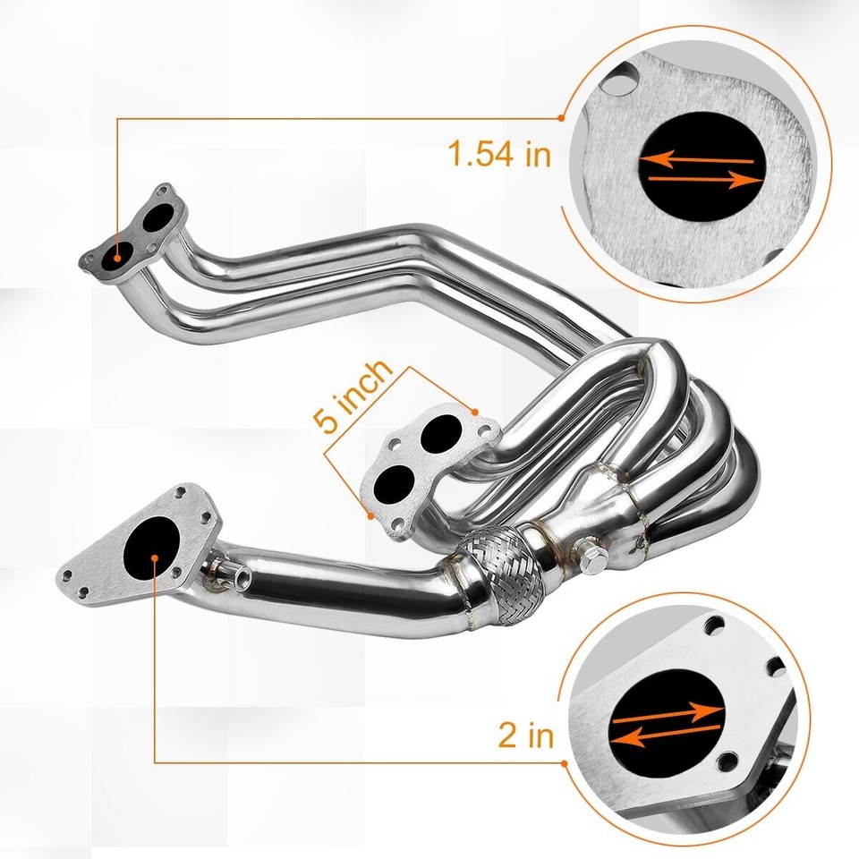 For 02-07 Subaru Impreza WRX/STI EJ25 S.Steel Racing 1P Exhaust Header ...