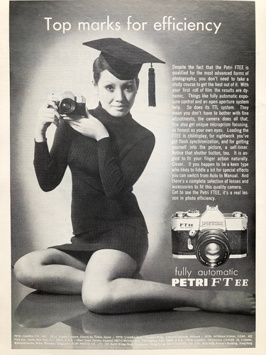 Vintage 1971 Sexy petri camera original color ad | eBay