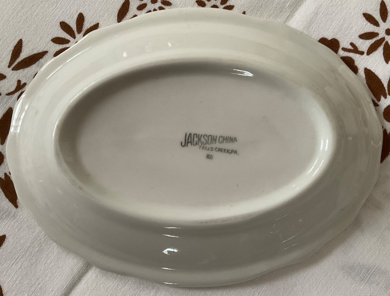 JACKSON CHINA RESTAURANT WARE 7X5.25 OVAL PLATE K~6 AIRBRUSHED BROWN ...