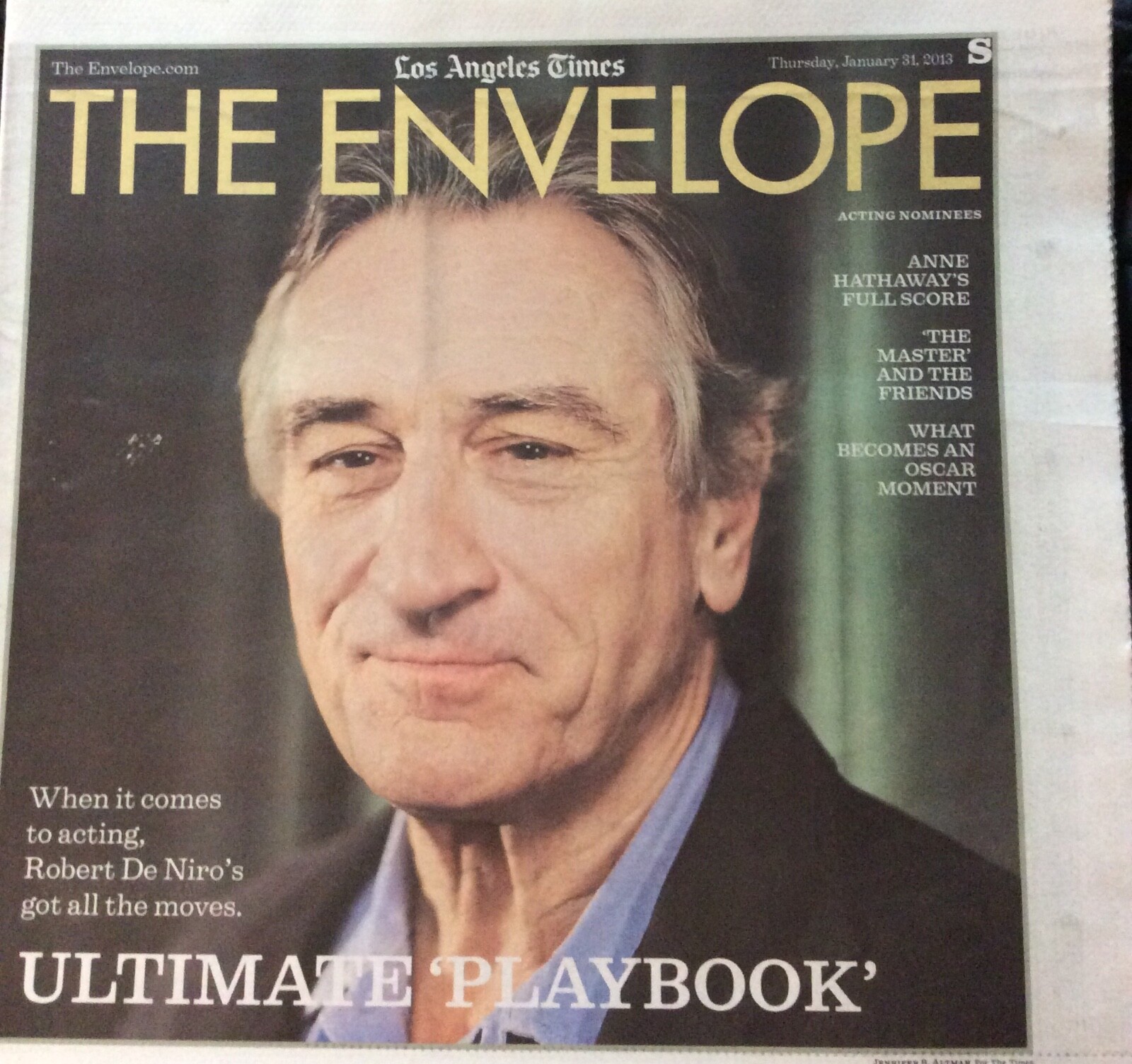 THE ENVELOPE MAGAZINE JANUARY 2013 ROBERT DE NIRO PLAYBOOK ANNE ...