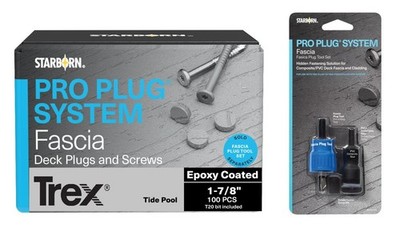 Pro Plug System for Fascia, Trex Tide Pool, 100 Plugs, 100 Screws ...