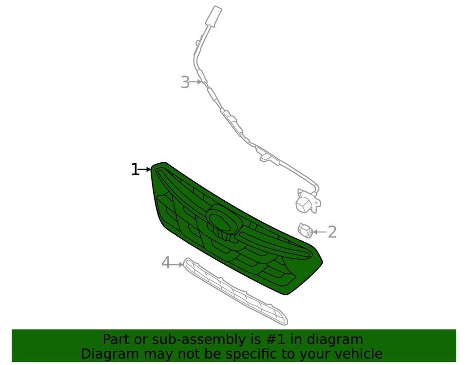 Genuine Subaru Upper Grille 91121FL541 | eBay