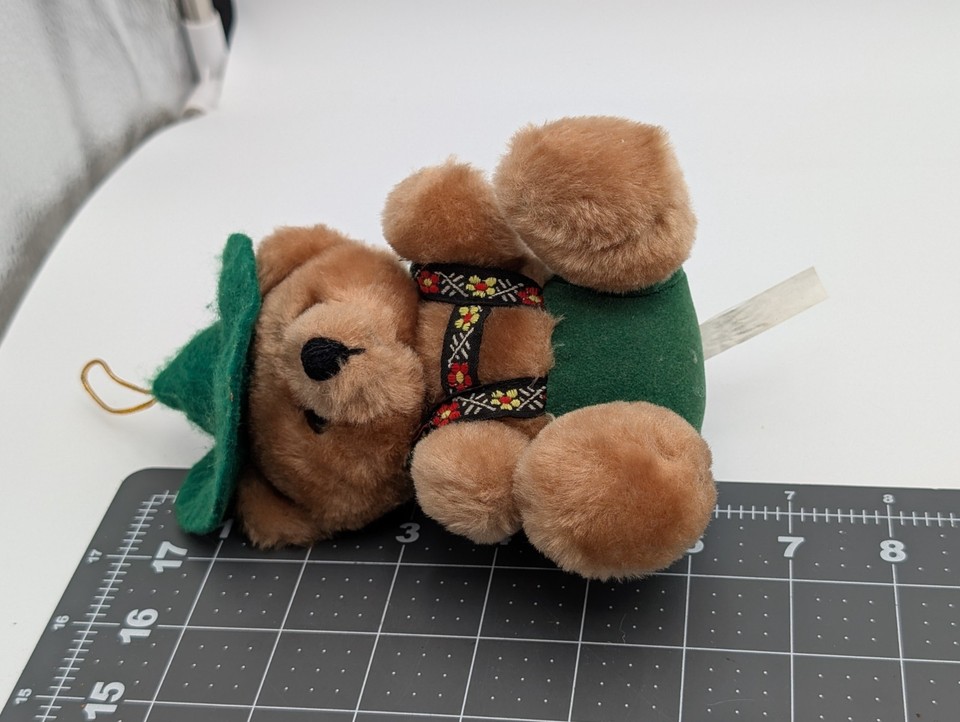 Bear Plush Hanging 6 Inch Bavarian Lederhosen Outfit Stuffed Animal Toy ...