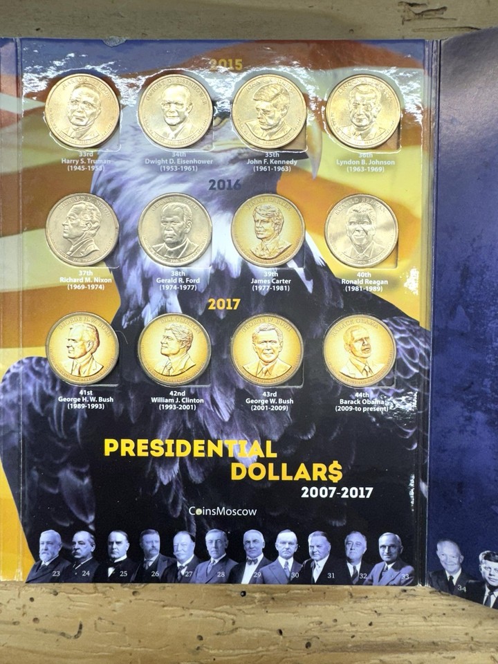 COMPLETE Presidential Dollar Set Brilliant Uncirculated Coin full US ...