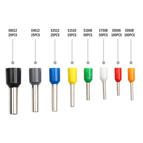 400pcs Tubular Terminal Cord End Wire Connector Electrical Insulated ...