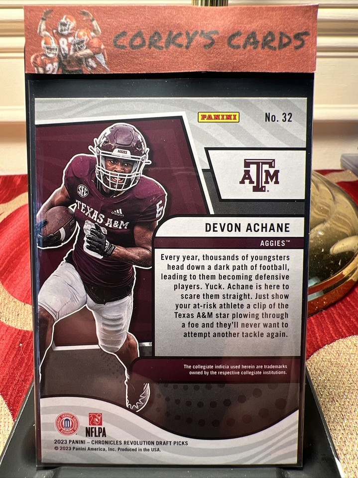 DEVON ACHANE 2023 Chronicles Draft Picks Revolution Rookie RC Dolphins ...