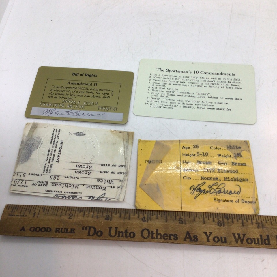 NRA Membership Card - Vintage Michigan Gun Club Card & Other Ephemera ...