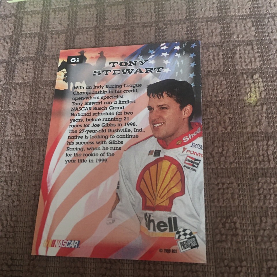 1999 Press Pass Tony Stewart #61 Shell | eBay