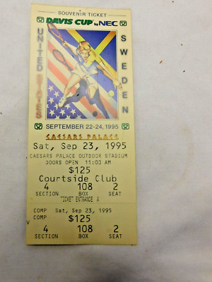 Davis Cup Tennis Ticket Stub Unused United States Vs Sweden Caesars ...