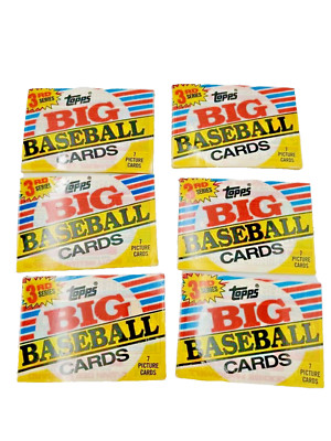 1988 Topps Big Baseball Cards 3rd Series Packs. Lot Of 6 Unopened Packs ...