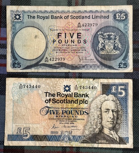 Pair Royal Bank of Scotland - Scottish £5 Notes | eBay UK
