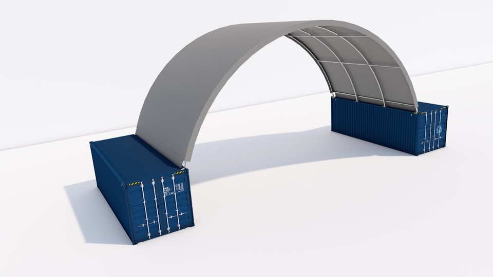 40W-20L-15H (ft) Shed Hoop Barns Shelter Shipping Container Roof ...