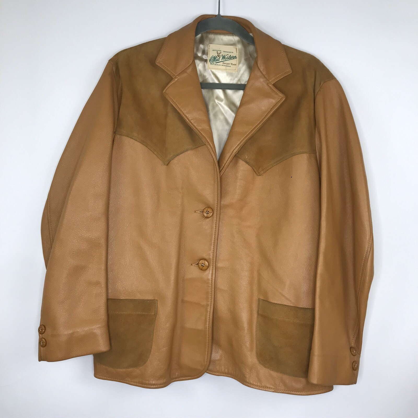 Vintage Mid Western Genuine Deerskin Sport Togs Leather Jacket Coat ...