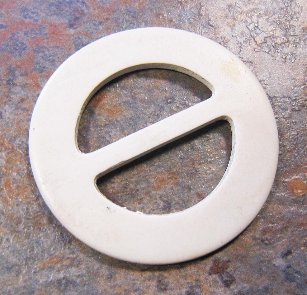 Vintage White Bakelite Slide Buckle - Gem