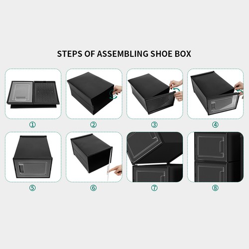 YITAHOME XL Shoe Box Storage Cases Sneaker Organizer Stackable 18PCS ...