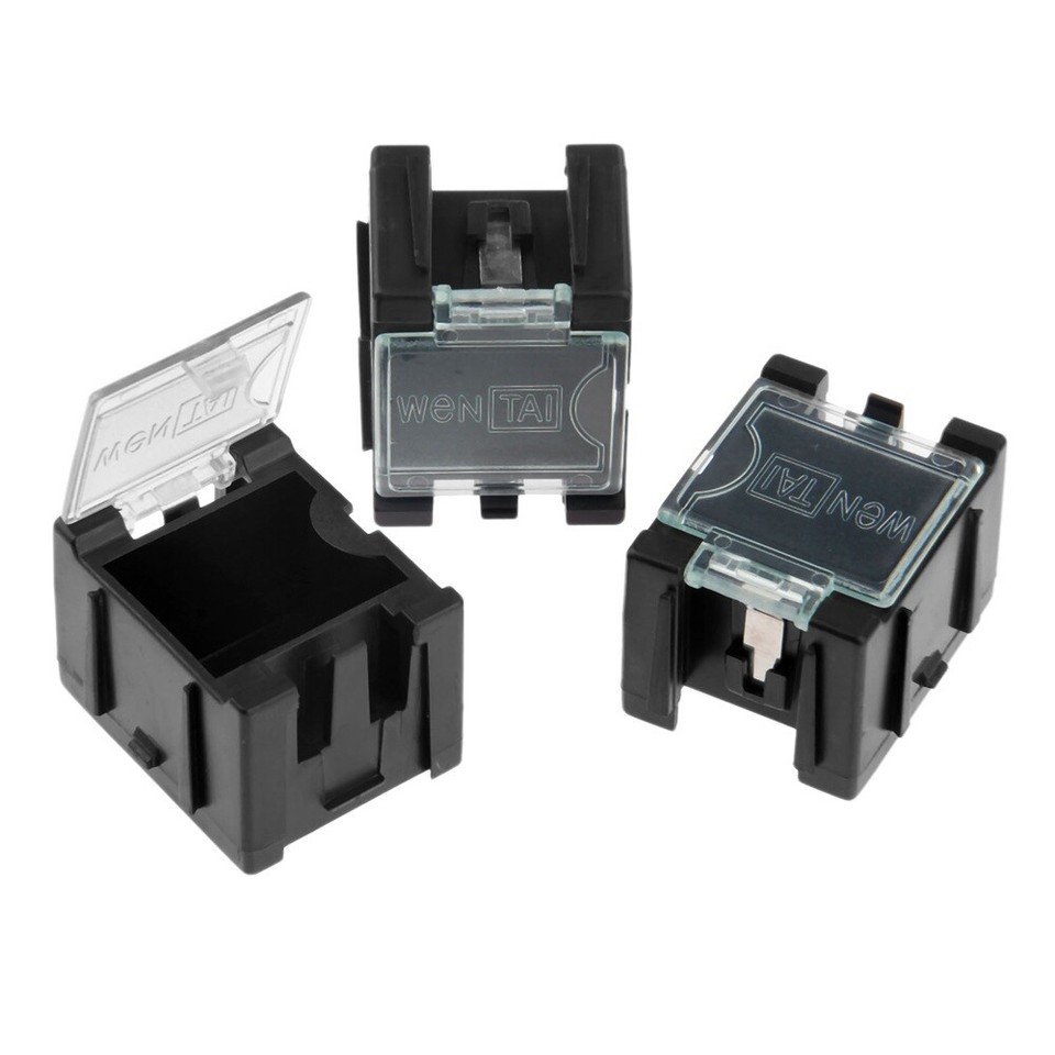 10pcs Plastic Black Electronic Components SMT SMD Storage Boxes ...
