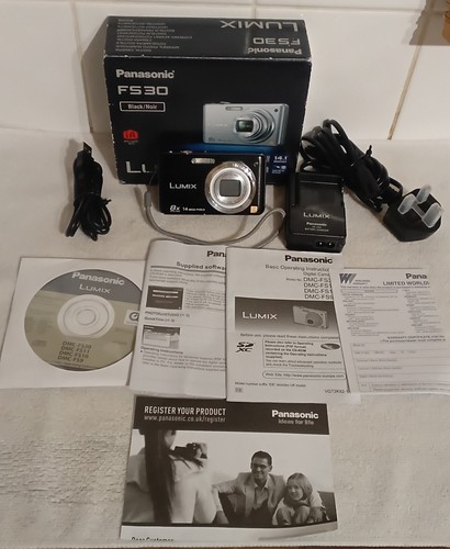 Panasonic Lumix DMC-FS30 Digital Camera Black With Battery Charger ...