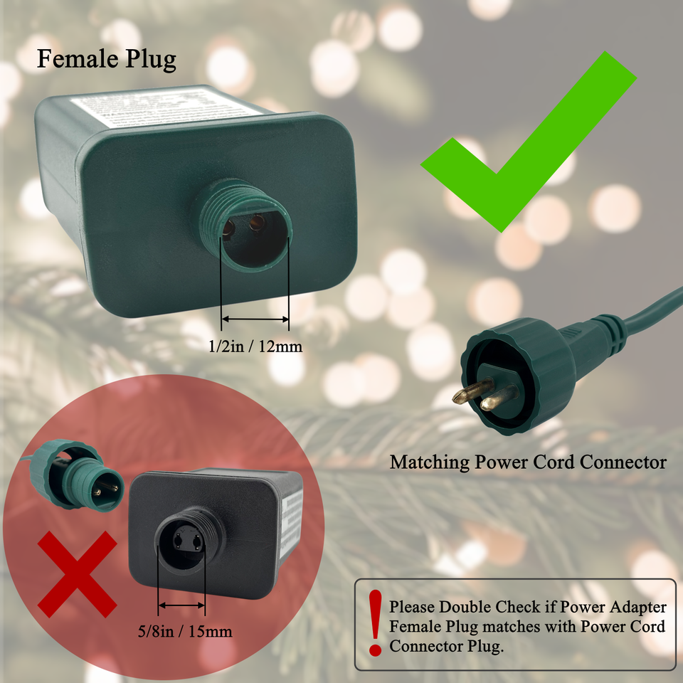 New Christmas Tree LED Power Cord Foot Switch Lights Mode Control 1/2in ...