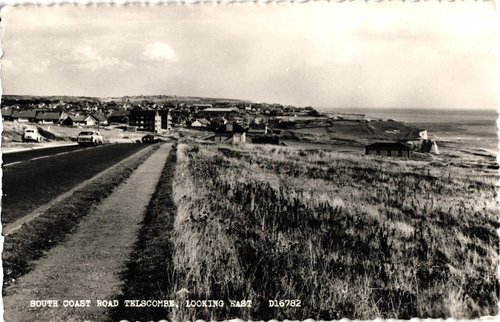 S. Coast Road Telscombe Looking West Peacehaven UK Real Photo Postcard ...