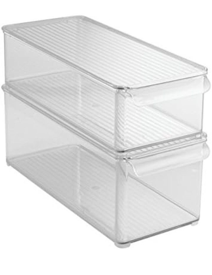 MDESIGN STORAGE Kitchen Home Lidded plastic storage boxes X 4 | eBay UK