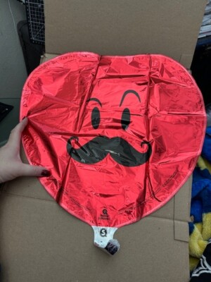 Qualatex SUPRAFOIL 17.5" Heart Emoji Mustache Foil Balloon Party Supply ...