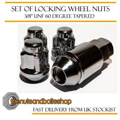 Chrome Locking Wheel Nuts 3/8" UNF Tapered For Morris Mini 60-81 | eBay